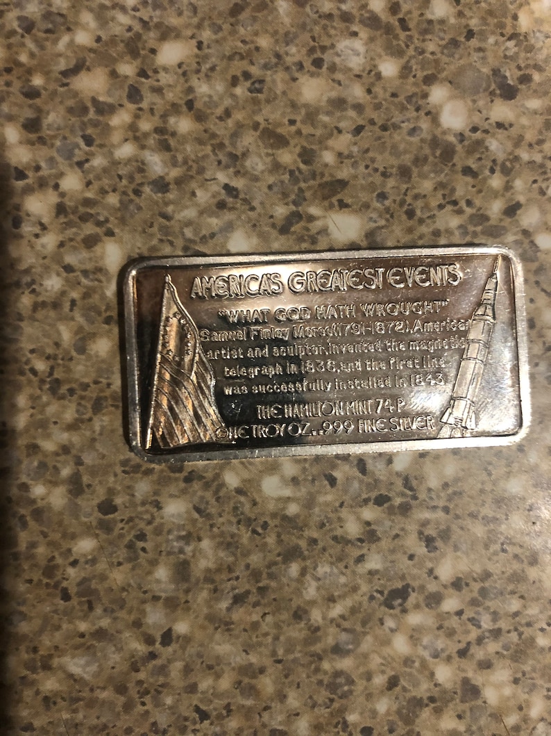 Invention of the Telegraph Vintage Silver Art Bar - Etsy