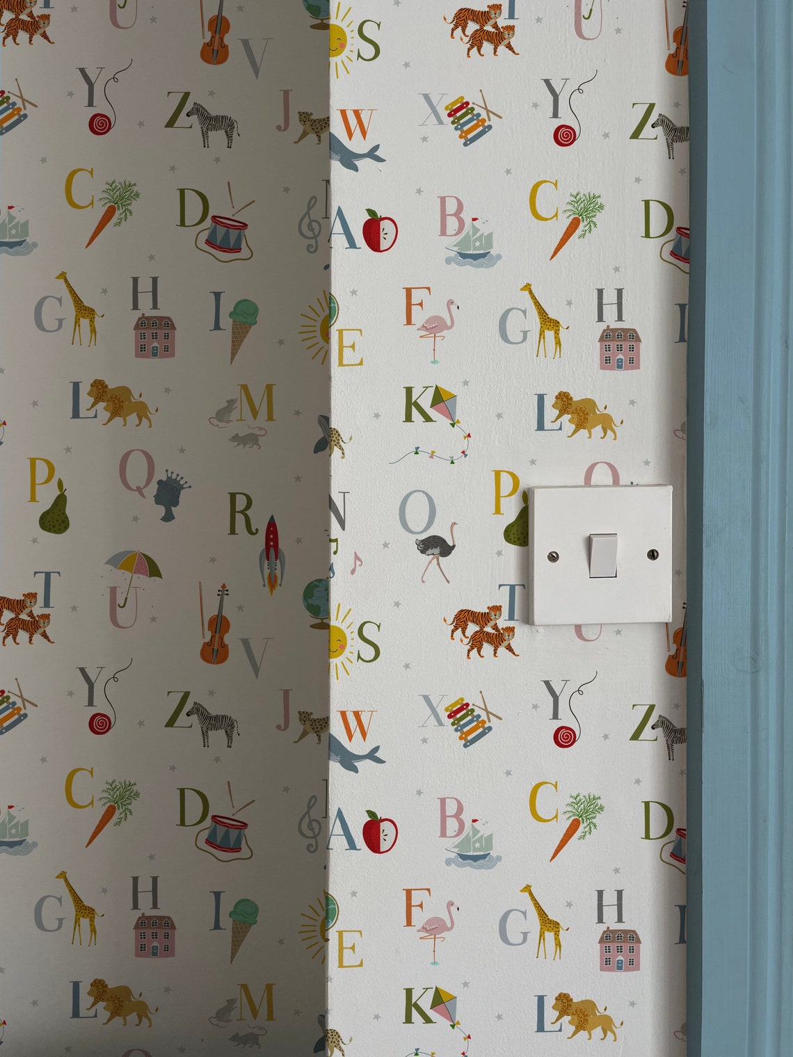 Alphabet Wallpaper Kids Wallpaper ABC Print Kids Room - Etsy