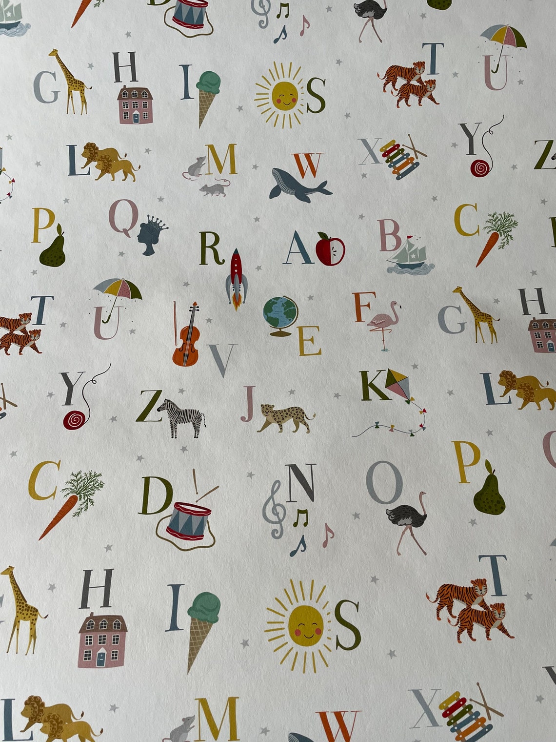 Alphabet Wallpaper Kids Wallpaper ABC Print Kids Room - Etsy