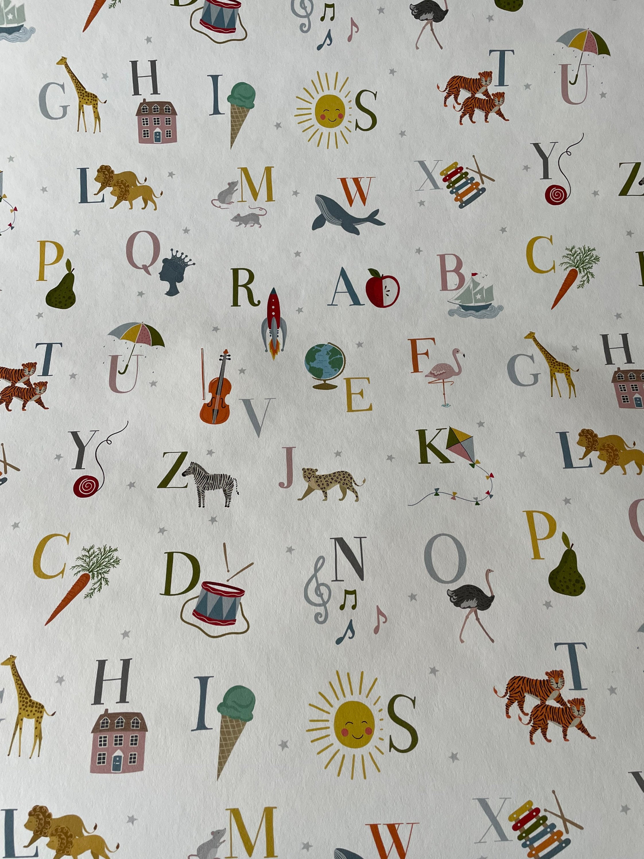 Alphabet Wallpaper Kids Wallpaper ABC Print Kids Room - Etsy UK