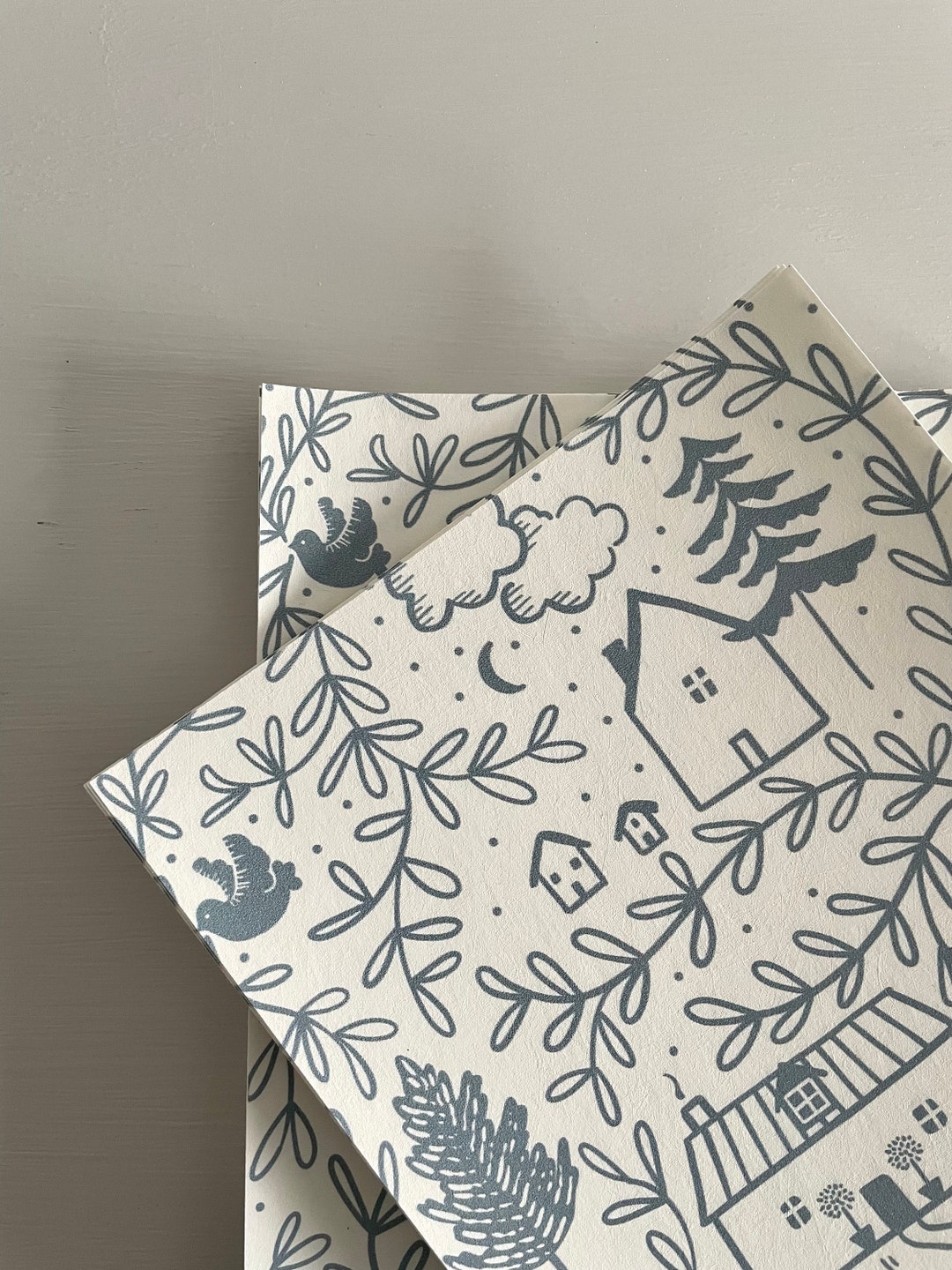 A5 Sample | Cottages in the Woods Wallpaper Dusk | Kids Wallpaper ...