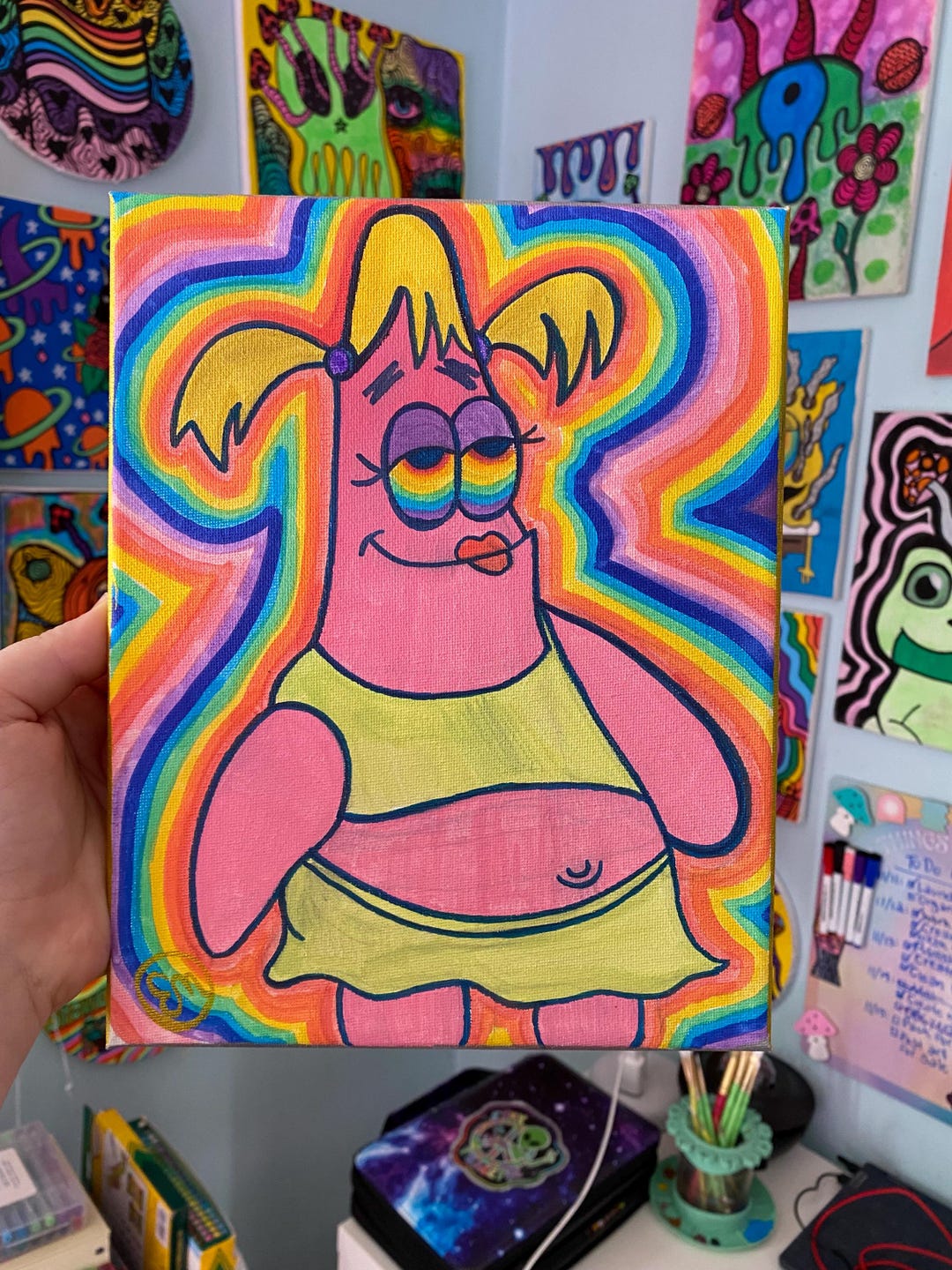 Trippy “patricia” Acrylic Painting - Etsy