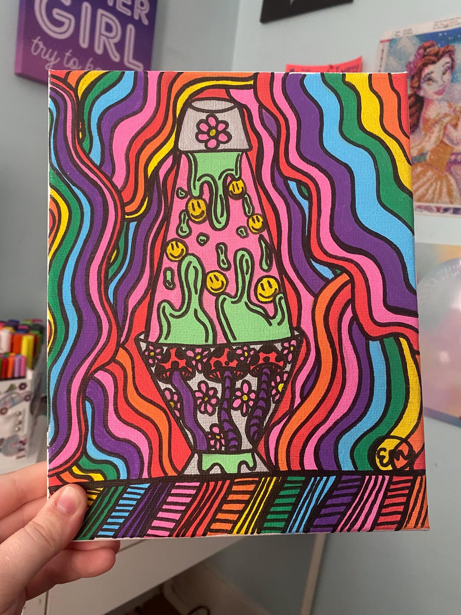 Trippy Rainbow Lava Lamp Acrylic Painting - Etsy