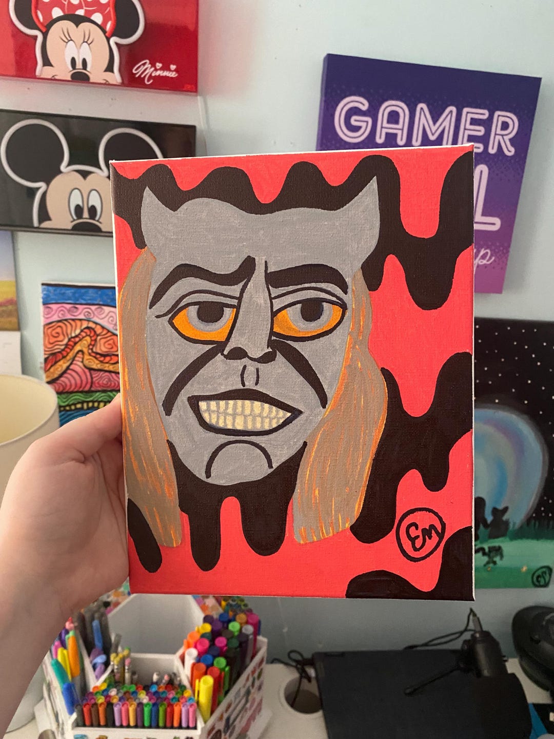 Trippy “the Black Phone” the Grabber Painting - Etsy
