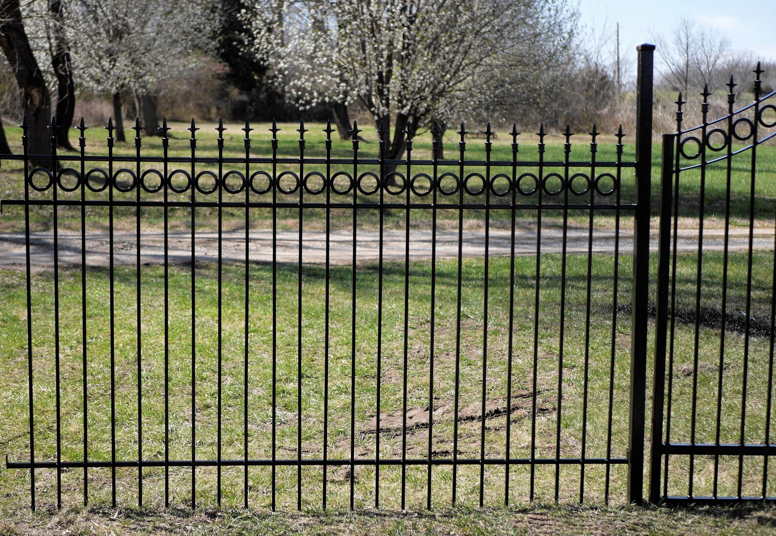 Wrought Iron Fence Panels With Solid Pickets and Rings - Etsy