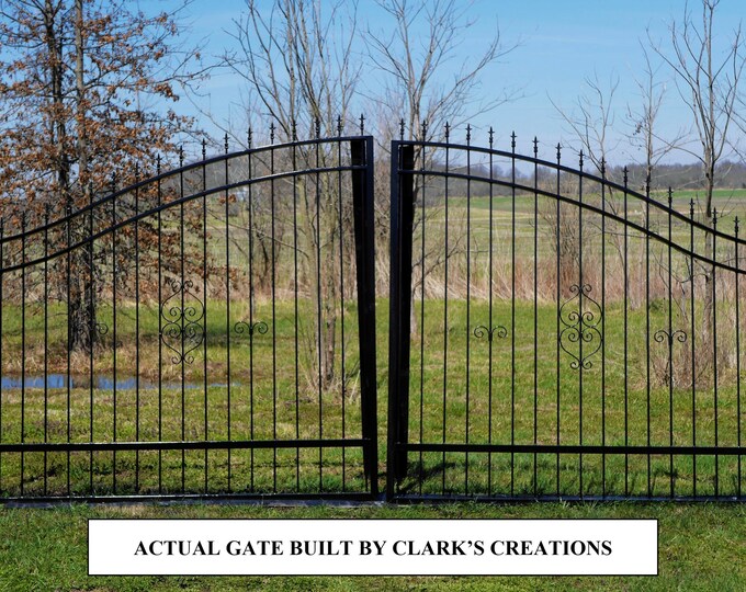 Arched Driveway Gate With Spearhead Tops - Etsy