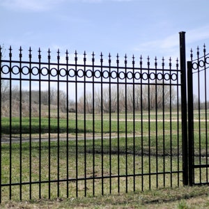 Wrought Iron Fence Panels With Solid Pickets and Rings - Etsy