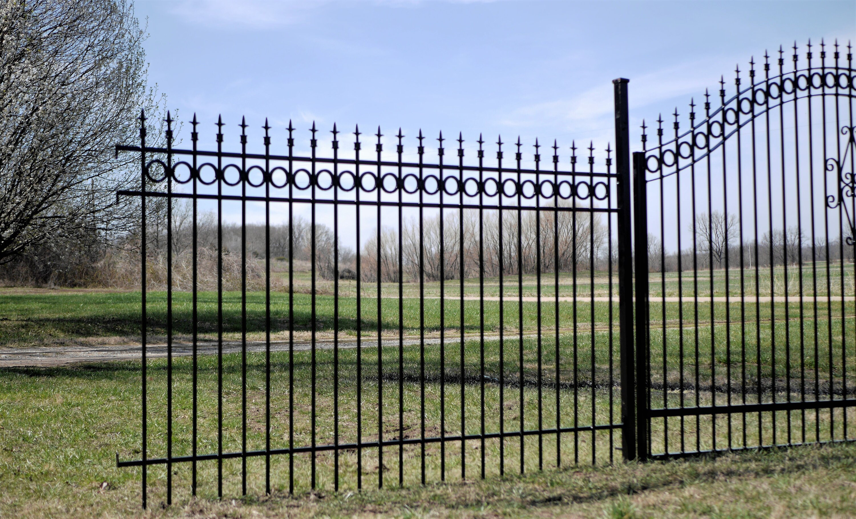 Wrought Iron Fence Panels With Solid Pickets and Rings - Etsy