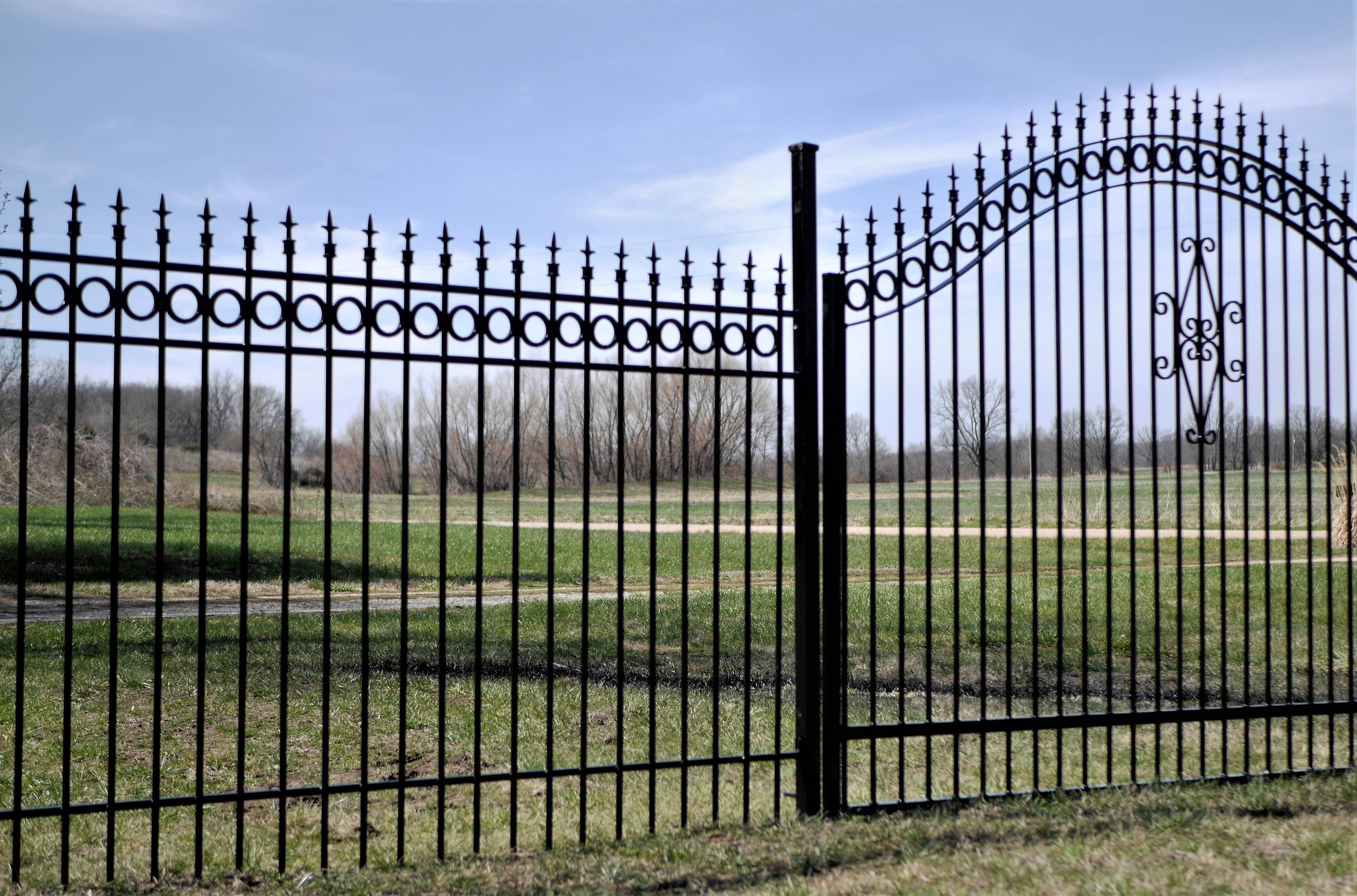 Wrought Iron Fence Panels With Solid Pickets and Rings - Etsy