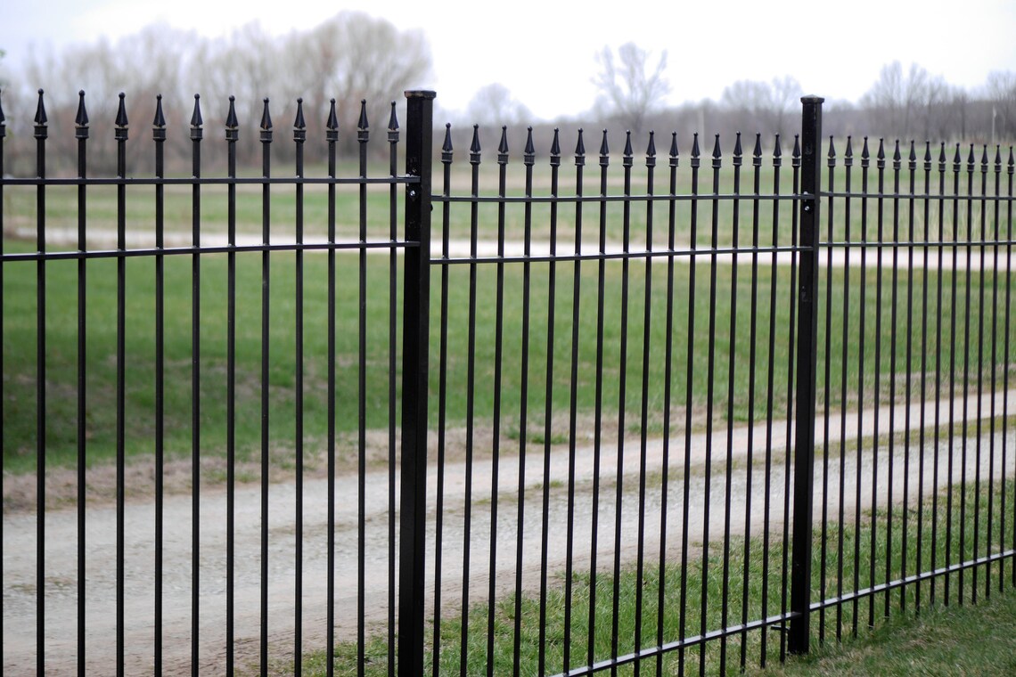 Deluxe Wrought Iron Fence Panels: Made With Solid Square Pickets ...