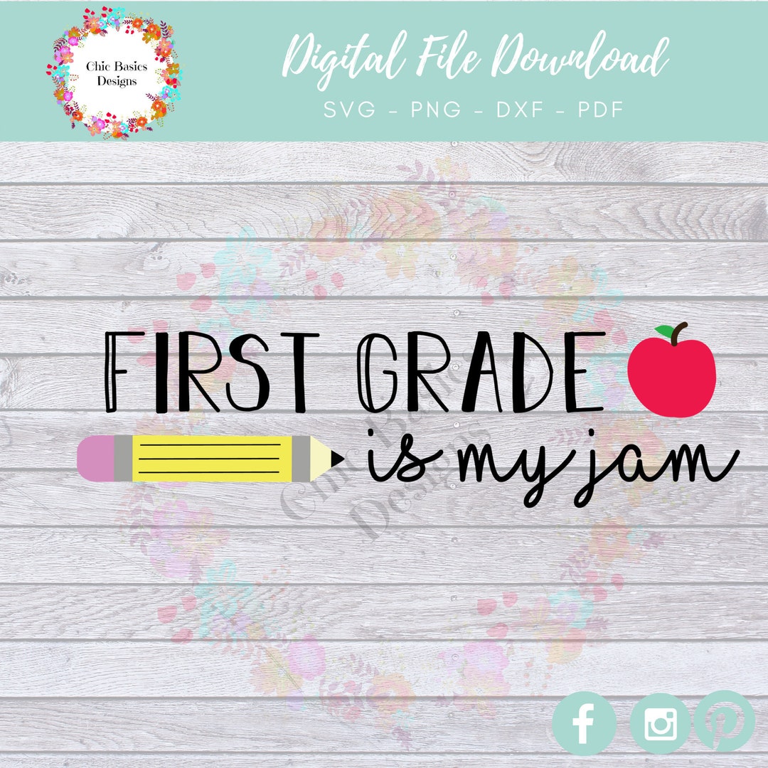 Teacher Shirt, Teacher Gift, Teaching is My Jam, 1st Grade Teacher SVG ...