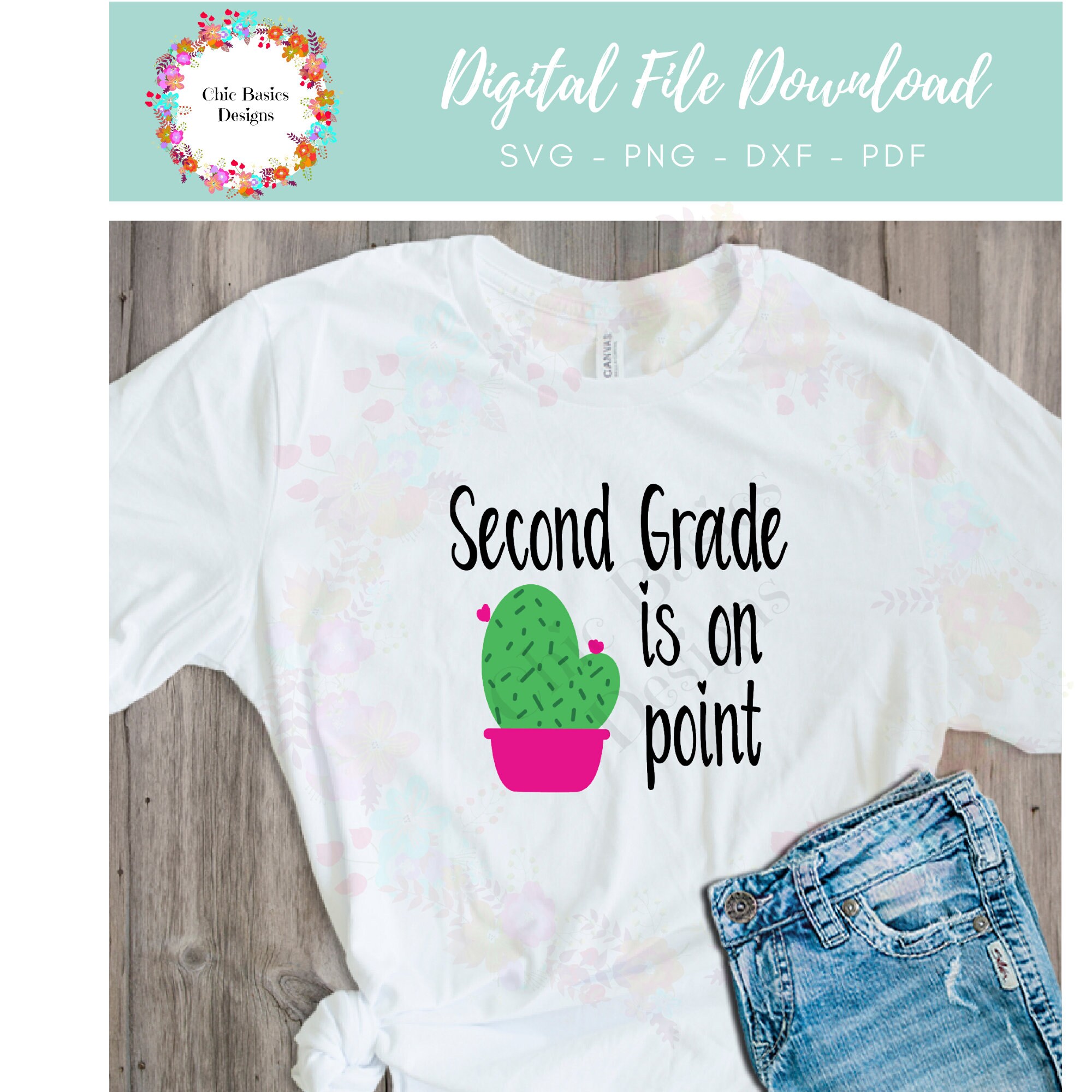 Teacher Gift, Second Grade SVG, Teacher SVG, Teacher Shirt, on Point ...