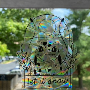 Suncatcher Bulbasaur Stained Glass, Rainbow Maker, Window Decal ...