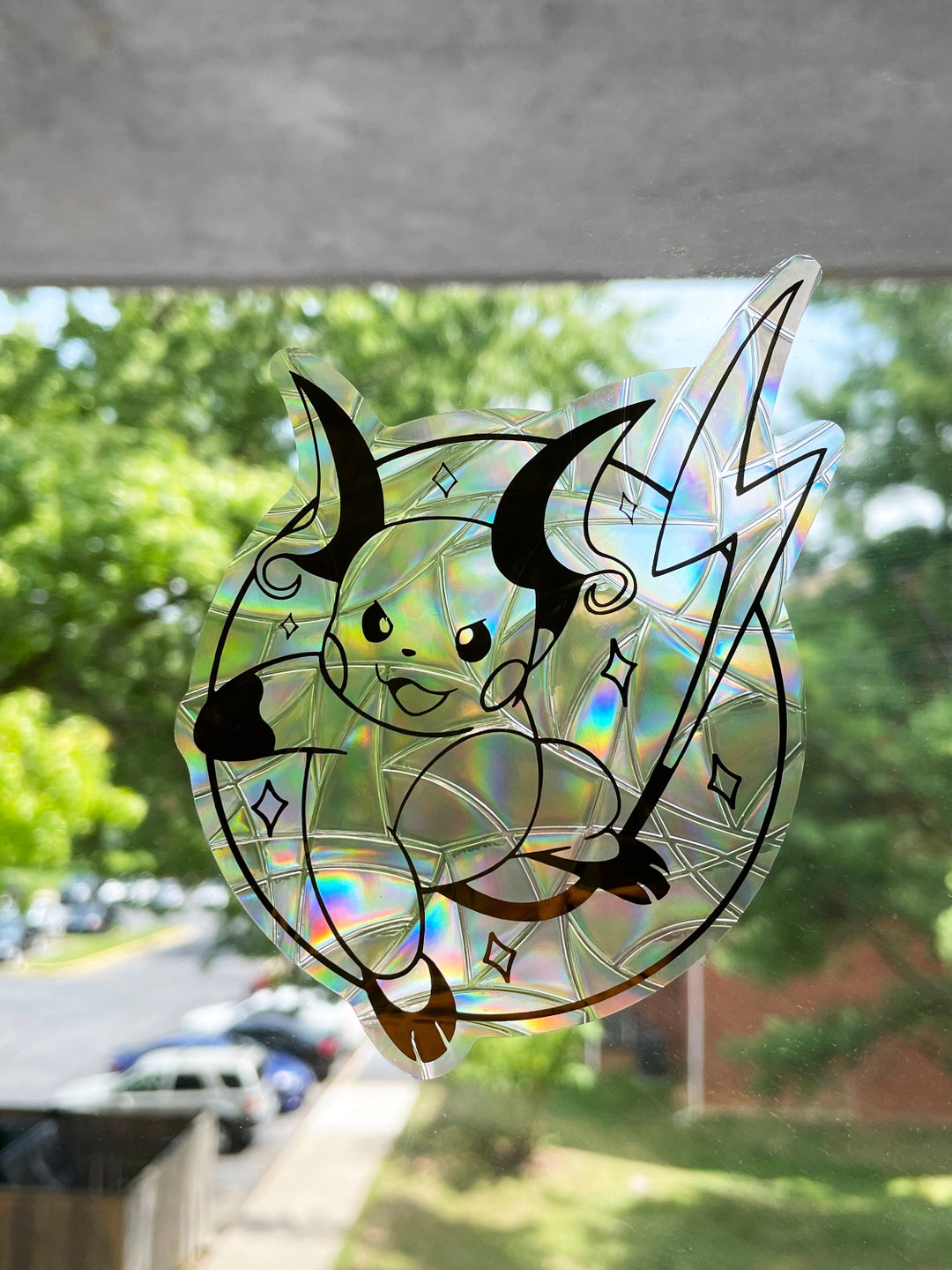 Suncatcher Raichu | Stained Glass, Rainbow Maker, Window Decal ...