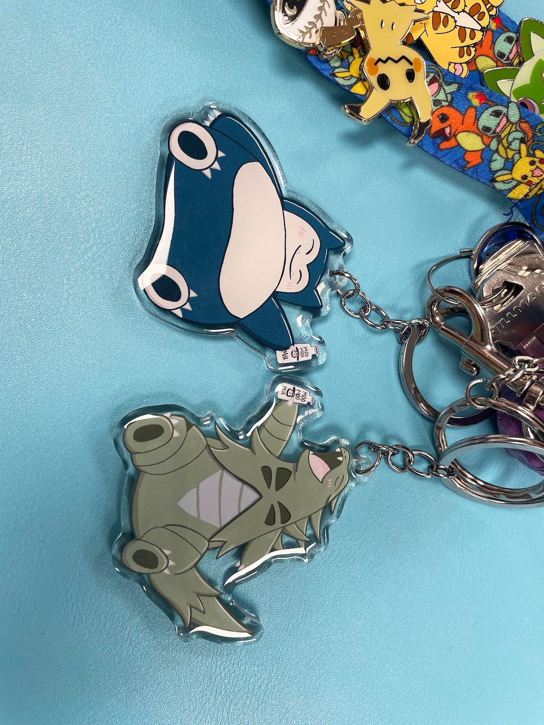Tyranitar and Snorlax Moo Moo Milk Cheer Best Friends Acrylic Keychain ...