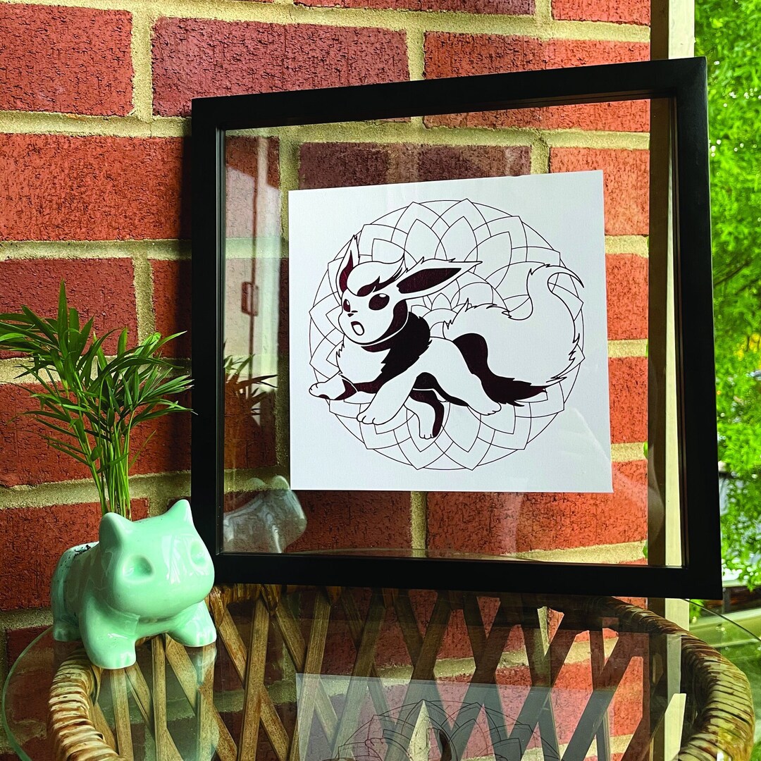 Flareon Red Foil Print Pokemon 8x8 Geometric Pattern Background - Etsy