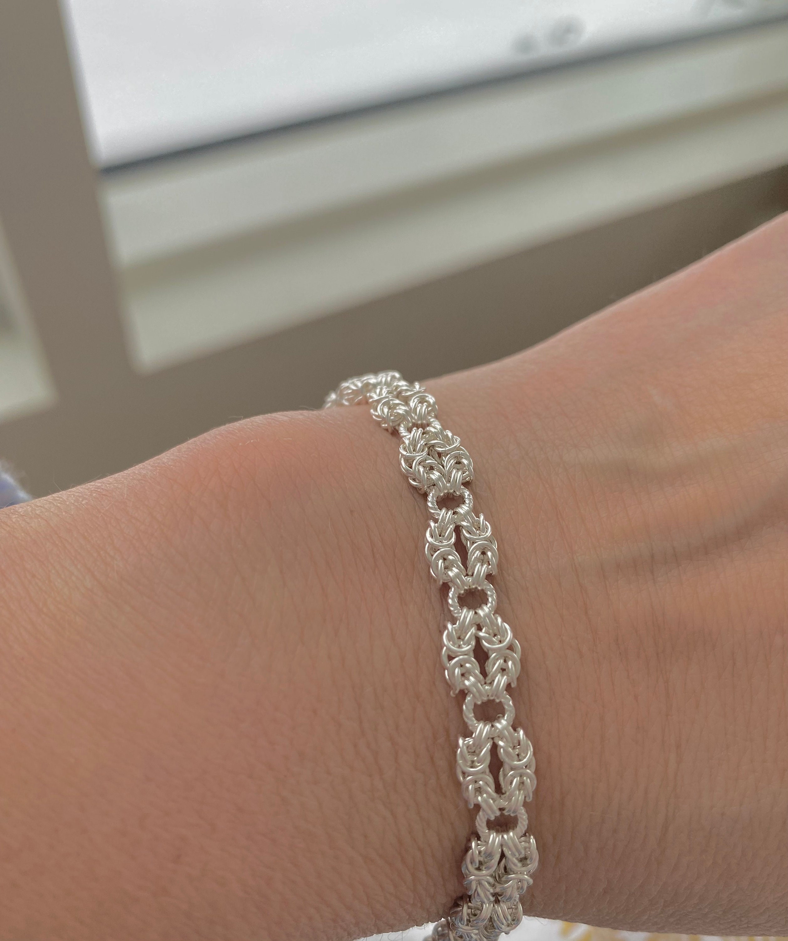 BYZANTINE Bracelet and Necklace, Solid Silver, Sterling Silver 925 ...