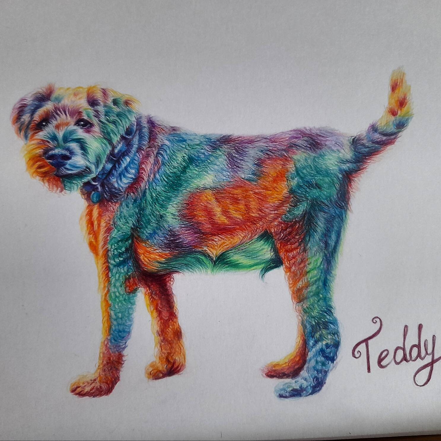 Rainbow Portrait Art From Photo Pet or People Family Wall Art Custom ...