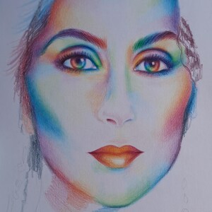 Cher Original Art. Cher Gift. Cher Rainbow Art. Unique Gift. Rainbow ...