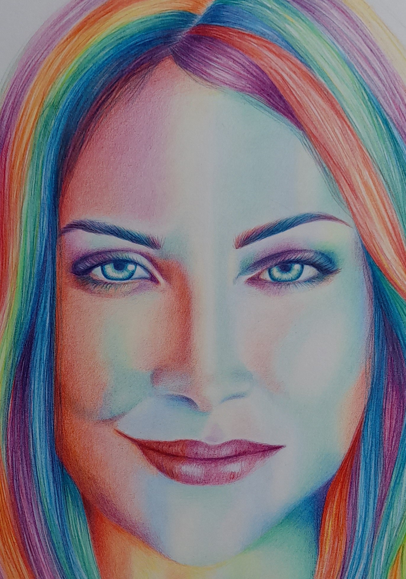 Rainbow Portrait Art From Photo Pet or People Family Wall Art Custom ...