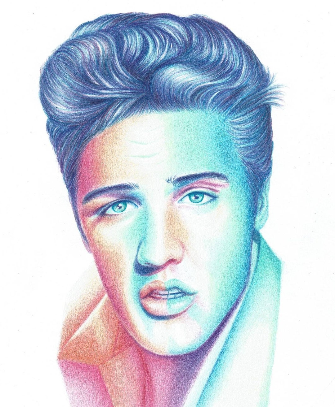 Elvis Presley Mother's Day Gift. Elvis Art. Rainbow Art. the King Gift ...