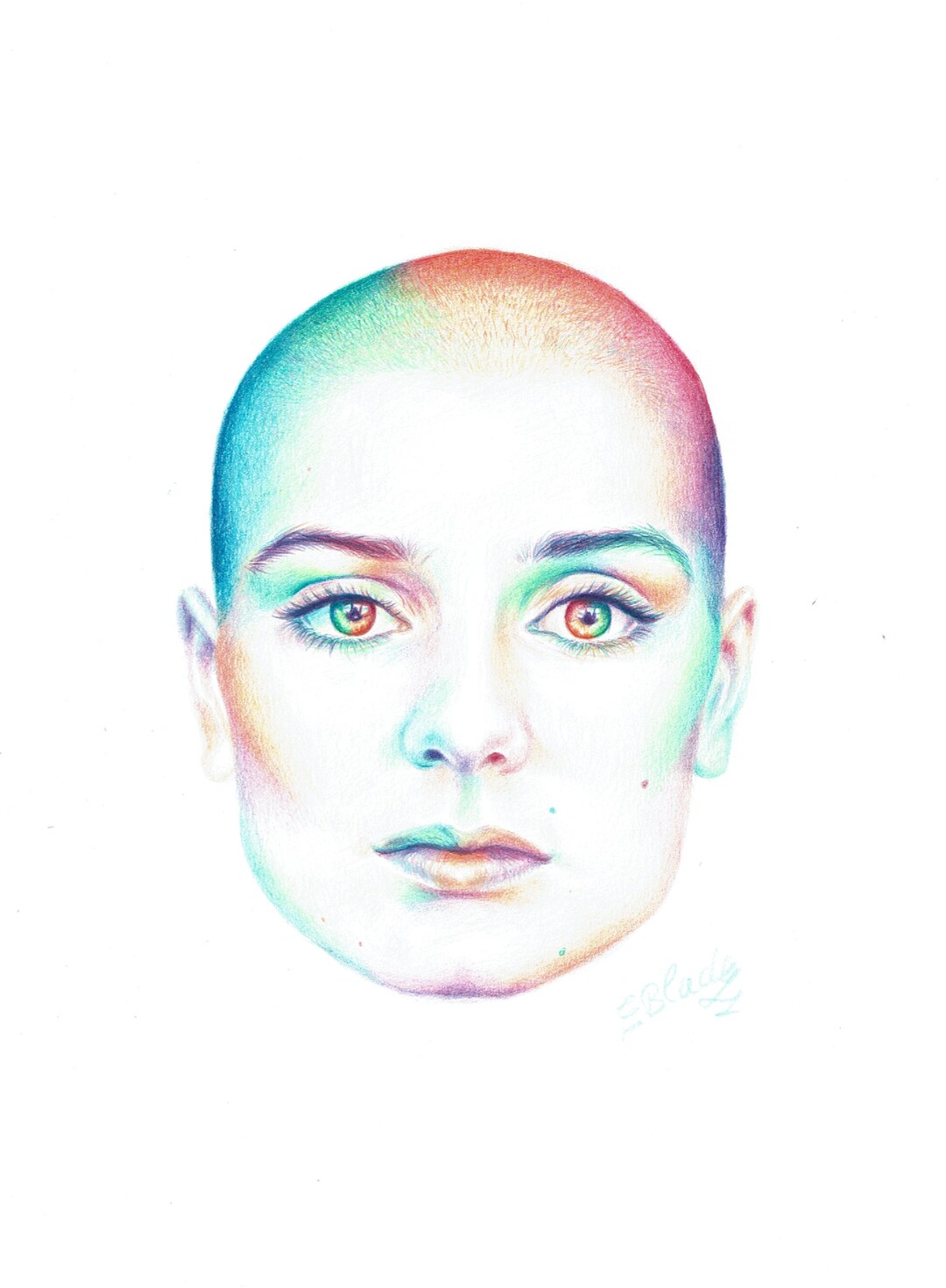 Sinead O'connor Original Art. Sinead O'connor Rainbow Portrait. Sinead ...