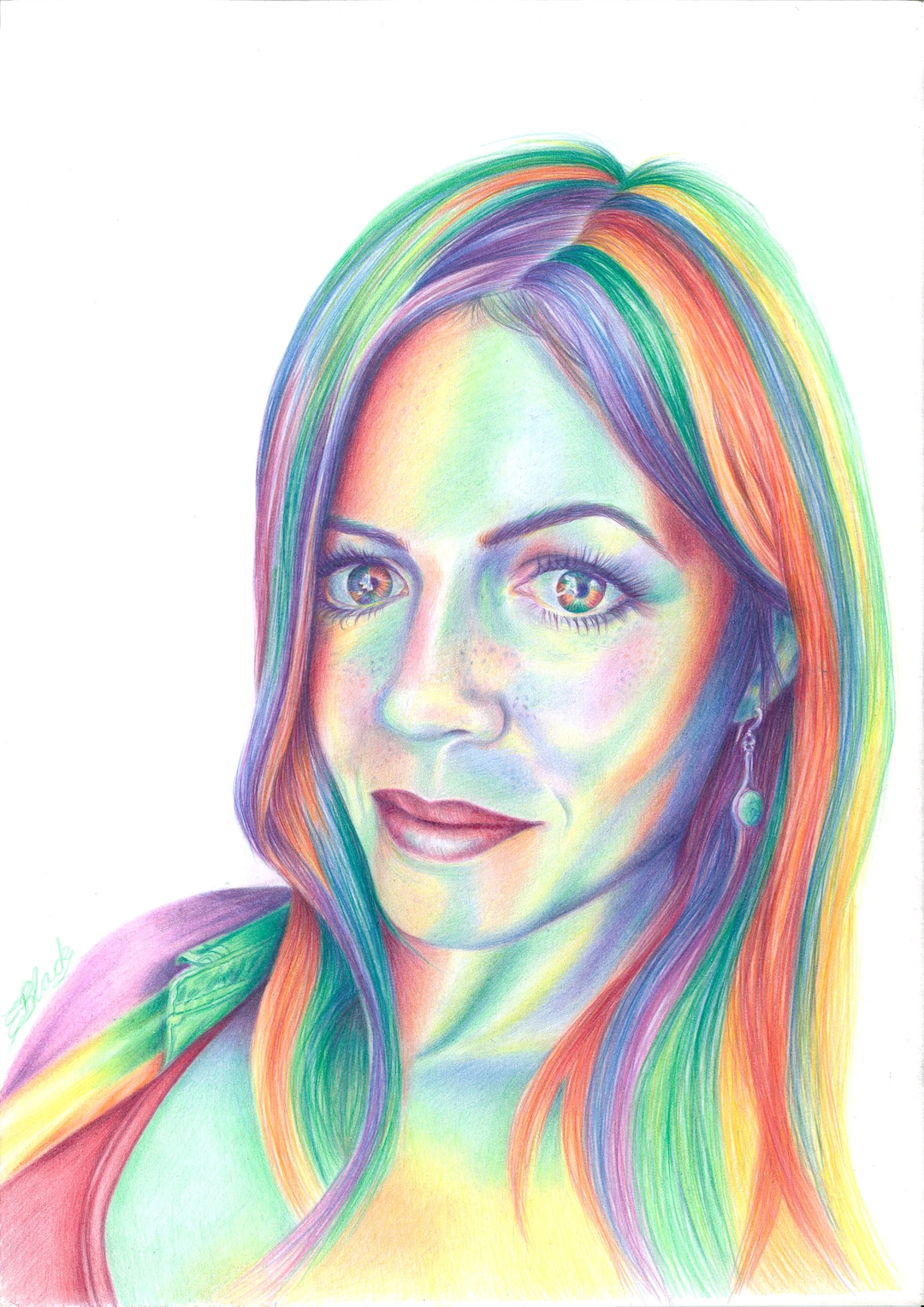 Rainbow Portrait Art From Photo Pet or People Family Wall Art Custom ...