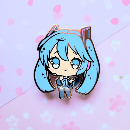 Mini Miku Pin Hatsune Miku 30mm Wooden Pin Anime Pin Kawaii - Etsy