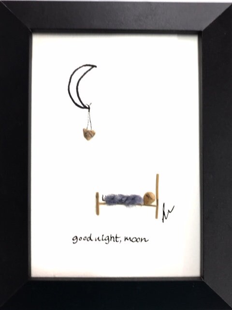 Pebble Art "goodnight Moon": Handmade Nursery Wall Decor - Etsy