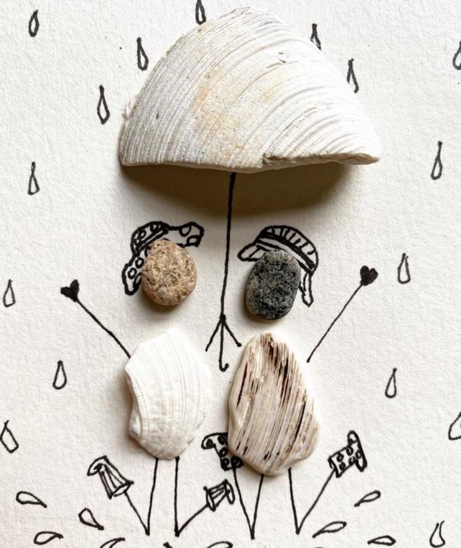 Custom Pebble Art: Friends Jumping in Puddles, Boho Decor - Etsy