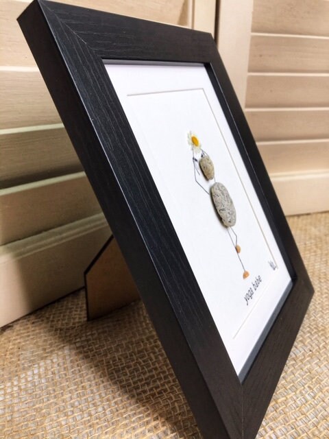 Pebble Art Yogi: Tree Pose, Framed Boho Art (5x7) - Etsy