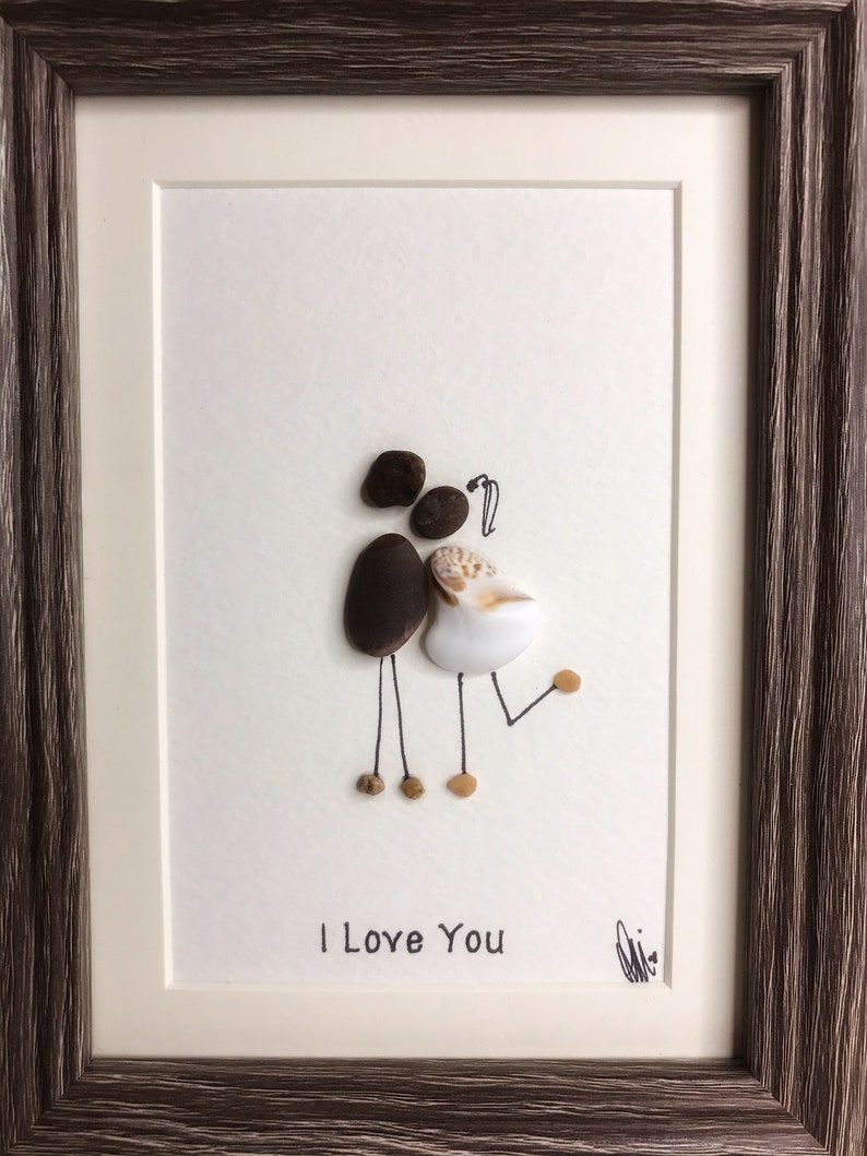 I Love You, Pebble Art Couple in Love, Thoughtful Gift, Valentines ...