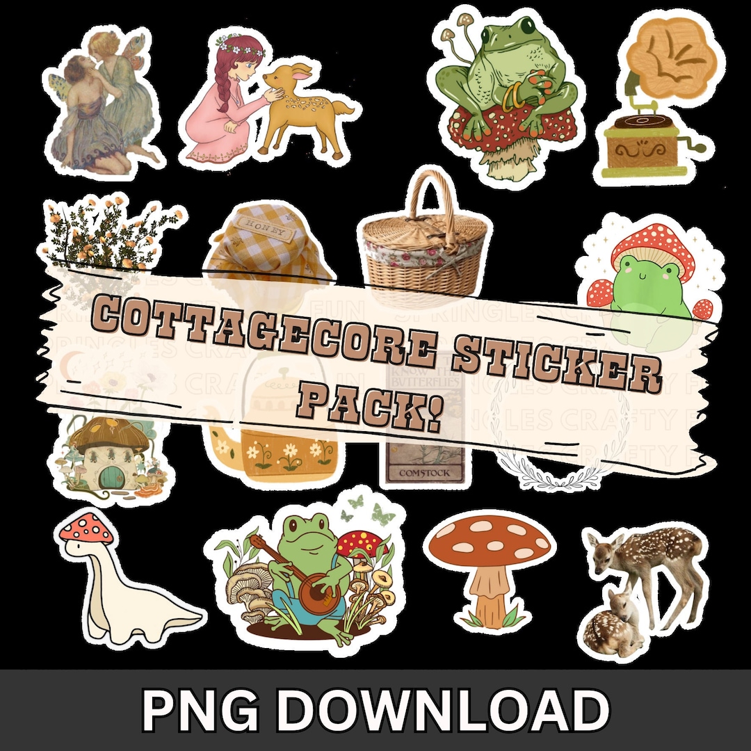 Cottagecore Sticker Pack! 16 Stickers Ready to Print PNG STICKERS - Etsy