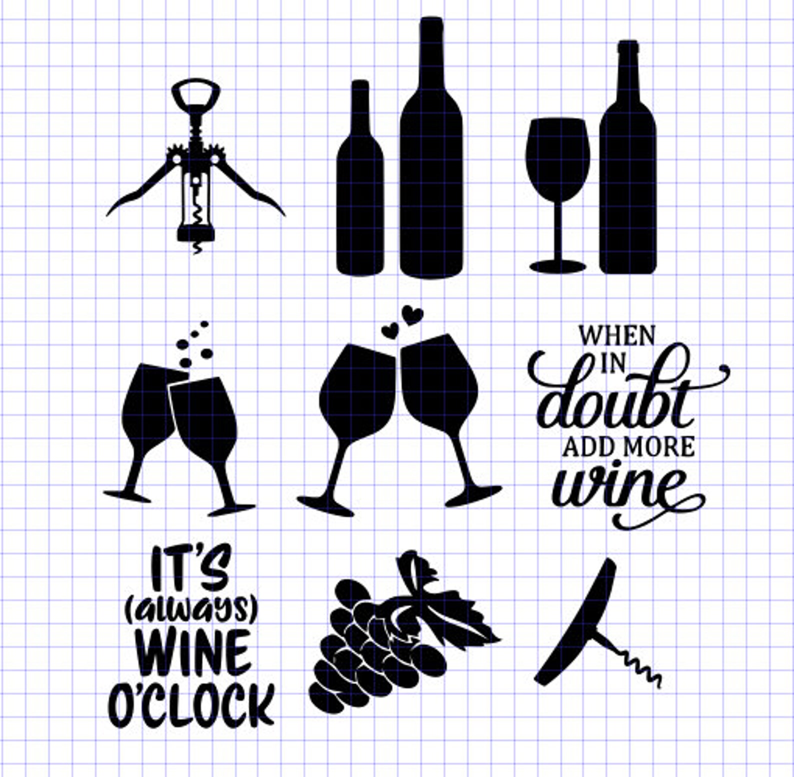 Wine Svg Bundle, Wine Clipart, Live Love Wine Svg, Dxf, Png, Wine ...