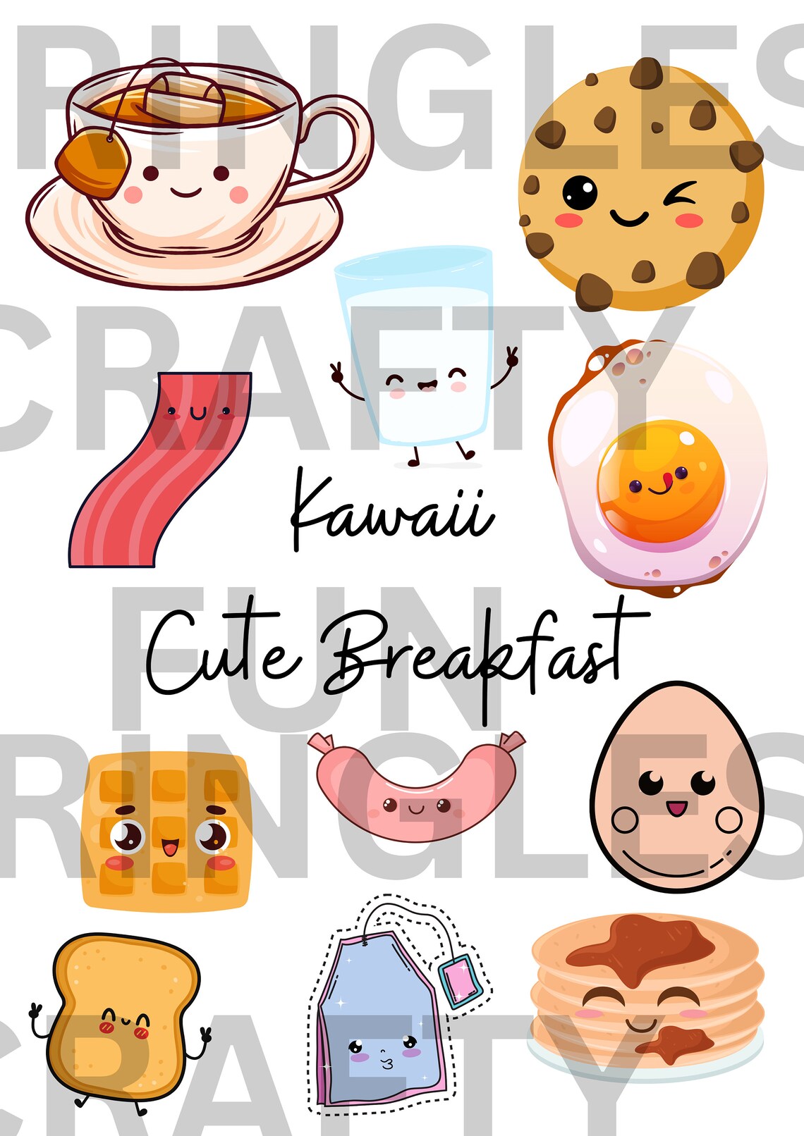 Kawaii Cute Breakfast Items PNG, Breakfast Clipart, Cute Kawaii Clipart ...
