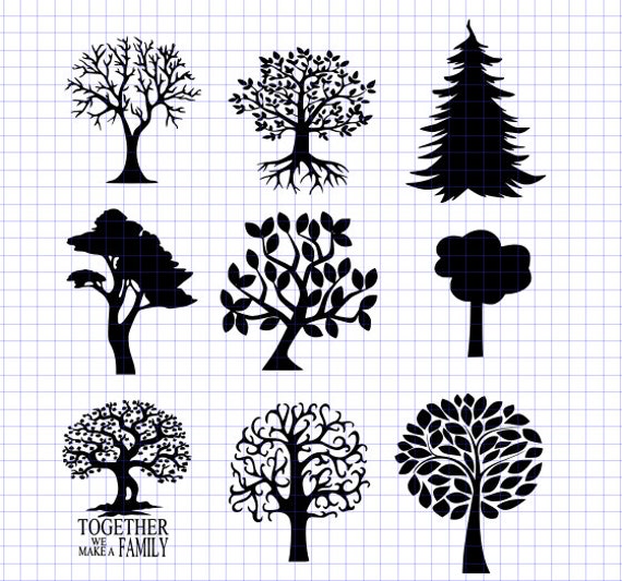 Tree Svg Bundle Tree Silhouette Svg Bundle Tree Clipart | Etsy Australia