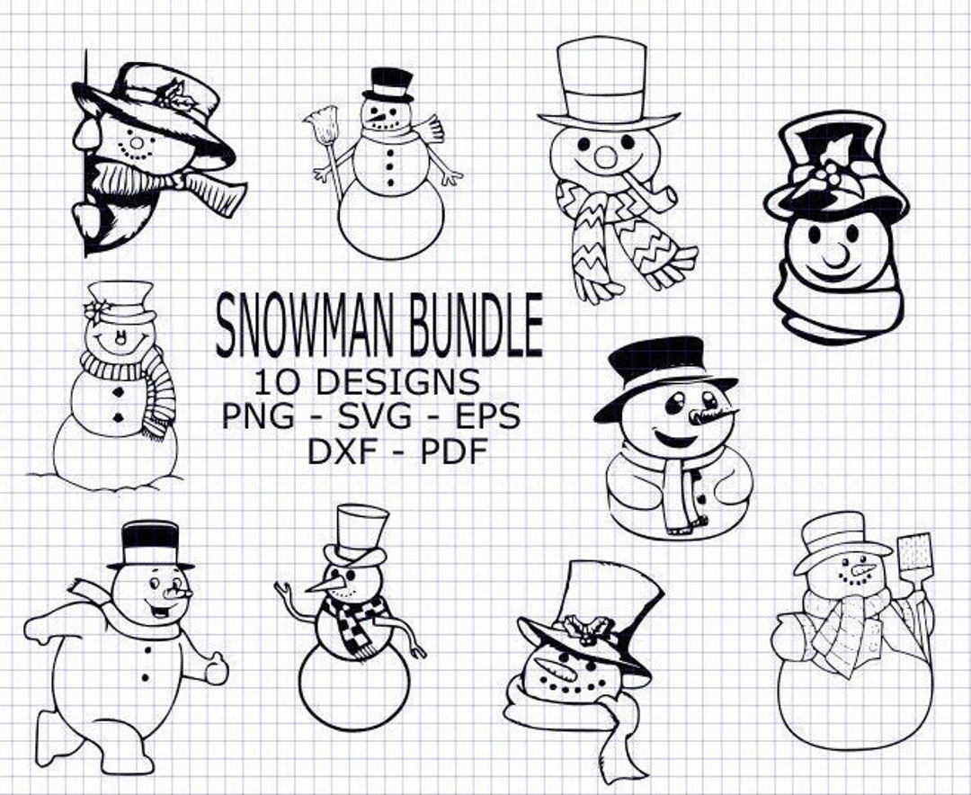 Snowman SVG Bundle Snowman Face Svg Snowman Clip Art Snowman Bundle in ...