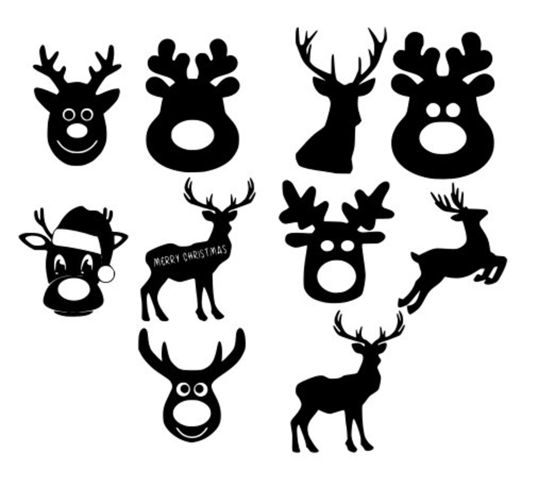 10 Reindeer Svgs / Png Cute Reindeer, Cricut, Cutter Machine, Christmas ...