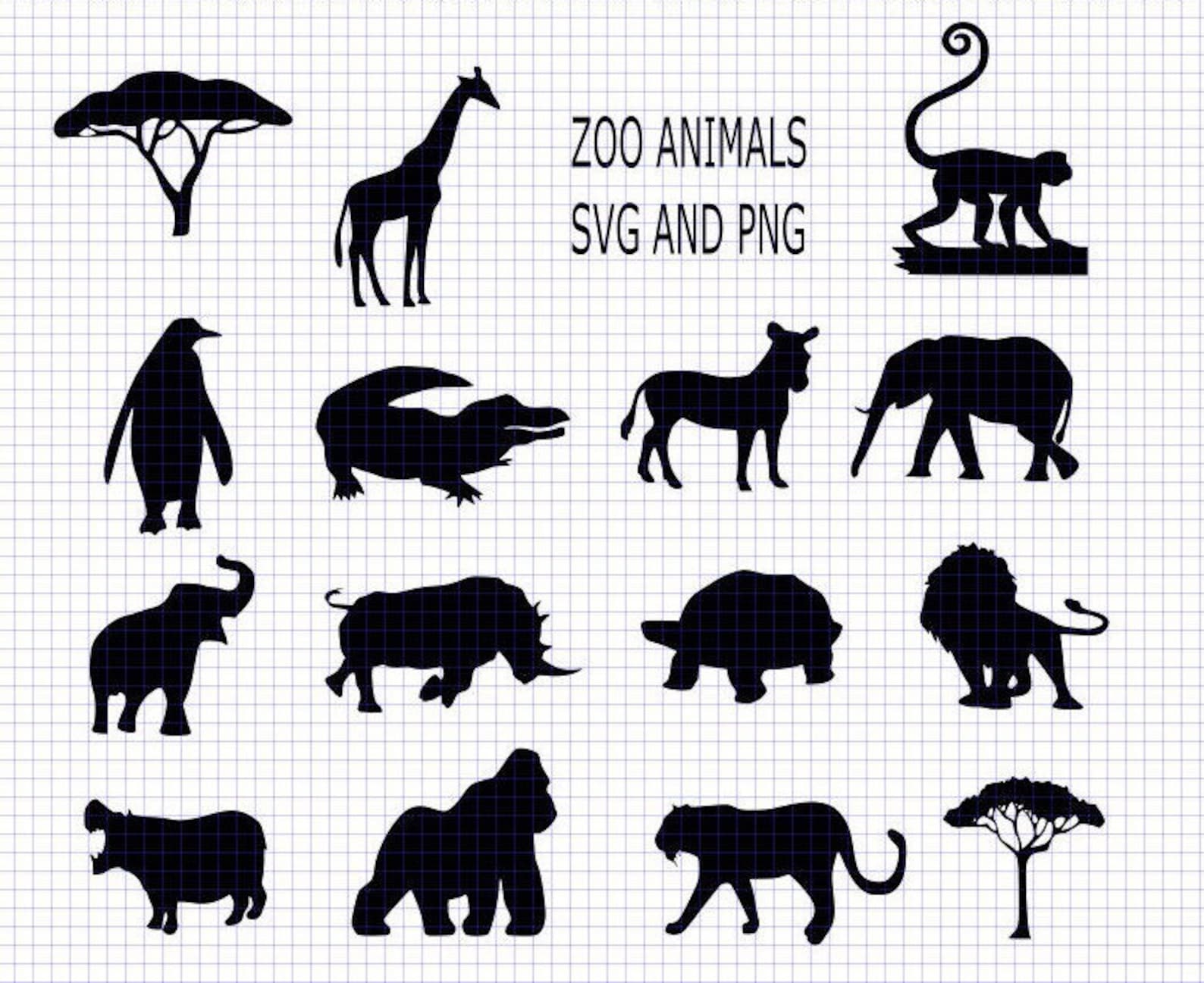 Zoo Animal Svg Bundle Zoo Animal Clip Art Zoo Svg Animal Svg Animal Cut ...