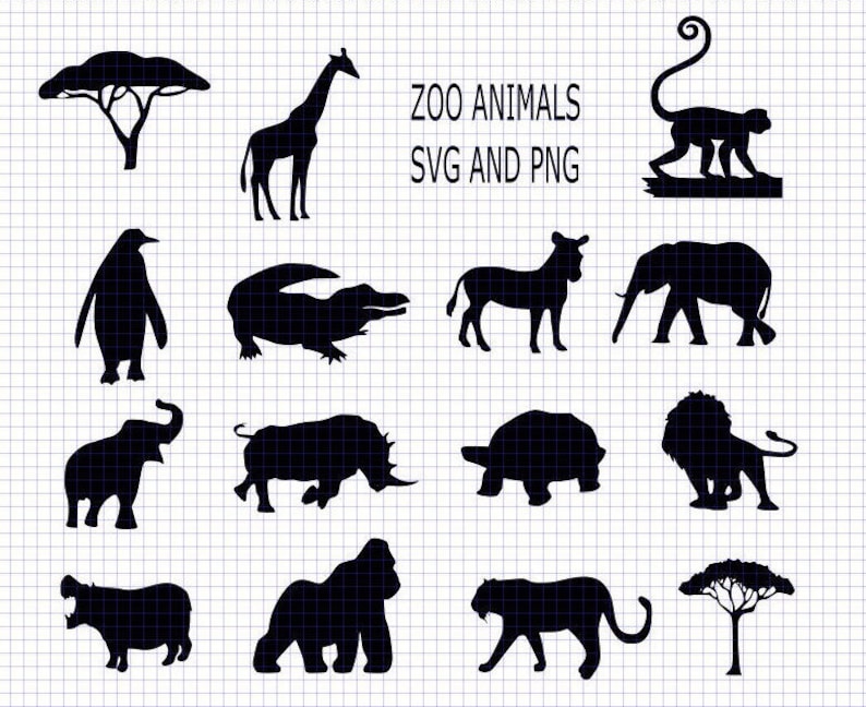 Zoo Animal Svg Bundle Zoo Animal Clip Art Zoo Svg Animal Svg Animal Cut ...