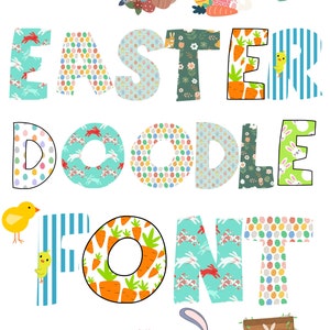 8 EASTER Doodle Fonts, Doodle Fonts Use With Canva, Cricut or Similar ...