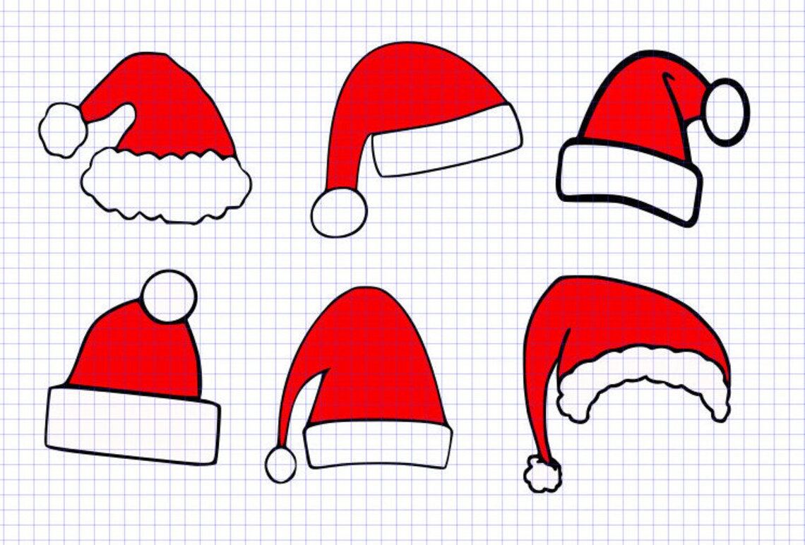 Santa Hats Svg , Layered Santa Hats Christmas Hat Svg Hat Svg Santa Svg ...