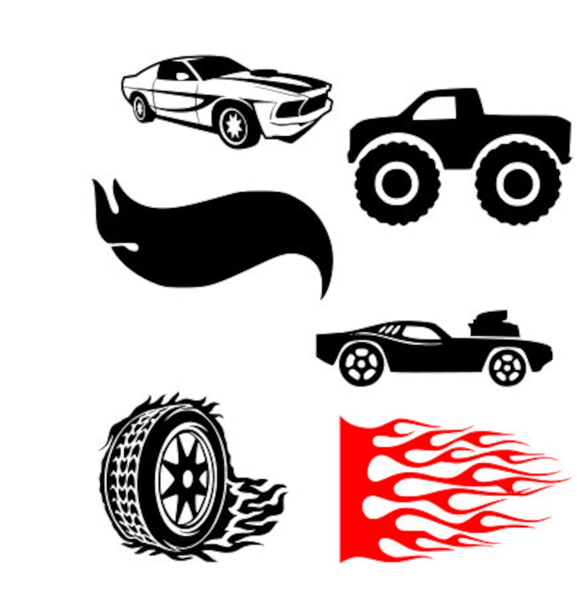 Fire Wheels Svg Fire Svg Car Svg Wheels for Cricut | Etsy