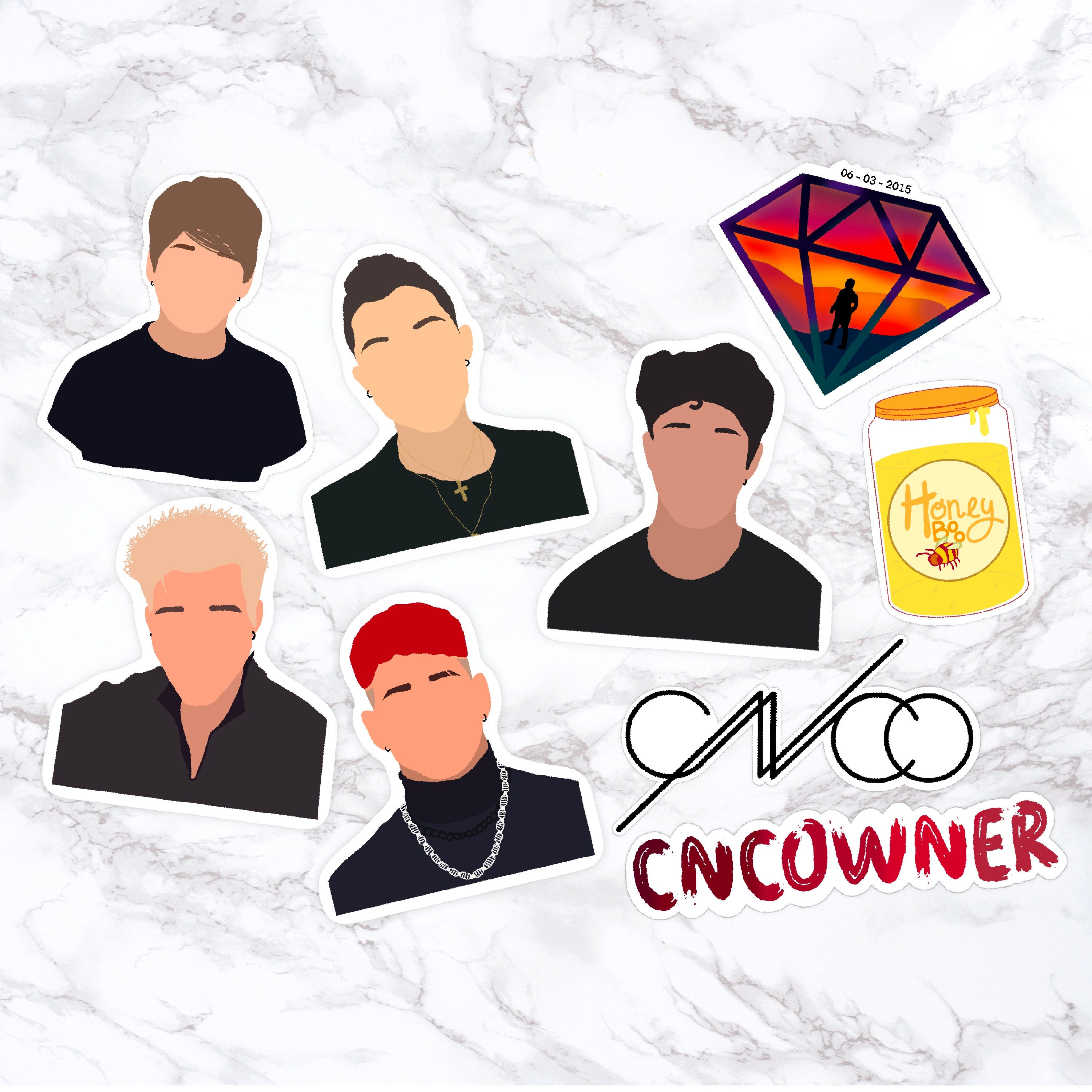 Stickers CNCO Pegatinas CNCO Erick Zabdiel Richard | Etsy