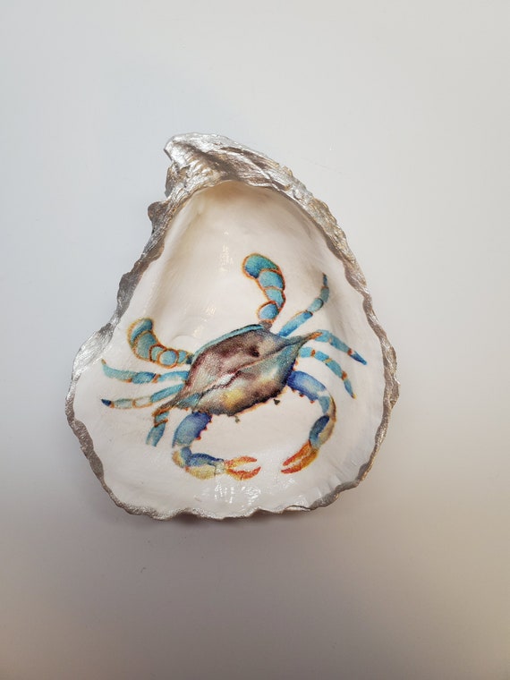 Oyster Shell Dish Blue Crab - Etsy