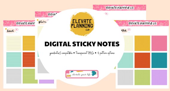 Digital Sticky Notes // Colorful Sticky Notes // Note Stickers | Etsy