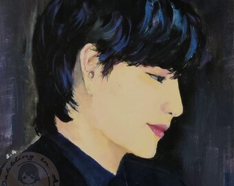 Digital Print of BTS V kim Taehyung Handmade Portrait Sketch | Etsy