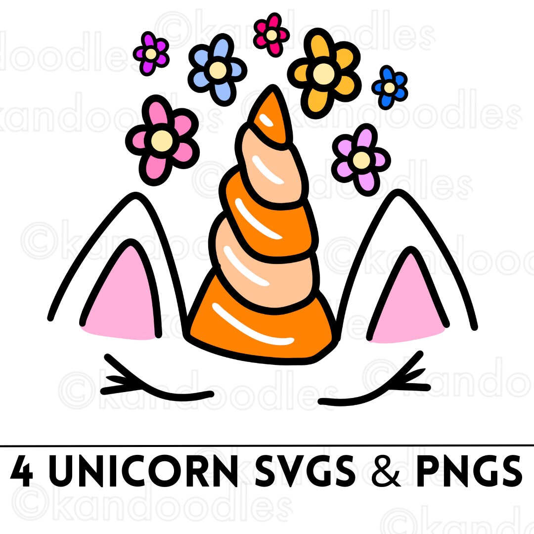 Unicorn SVG & PNG Bundle | 4 Unicorn Svgs and Pngs | Instant Download ...