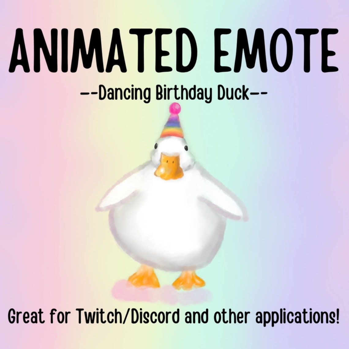 Animated Emote- Dancing Birthday Duck- Twitch and Discord- Kawaii Funny ...