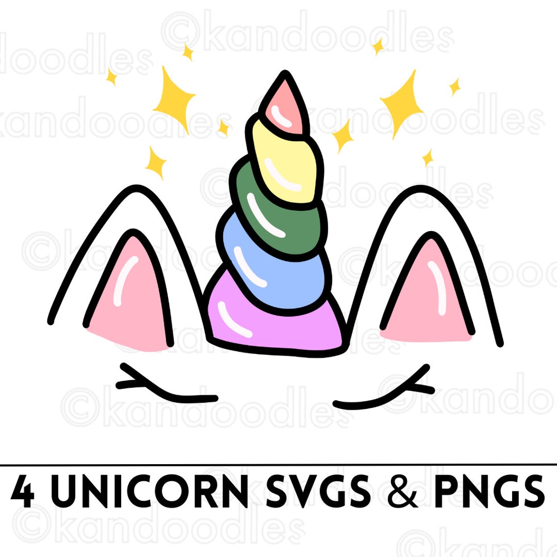 Unicorn SVG & PNG Bundle 4 Unicorn Svgs and Pngs Instant Download ...